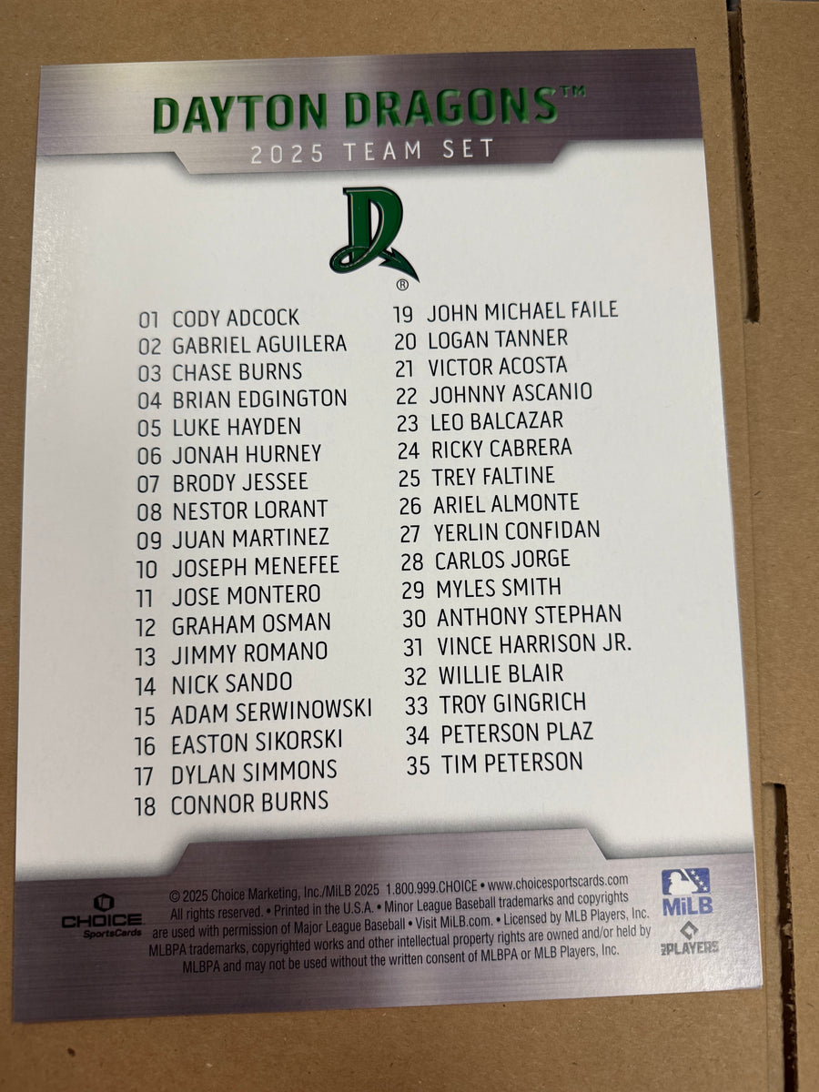 2025 Dayton Dragons Team Set – Dayton Dragons Store